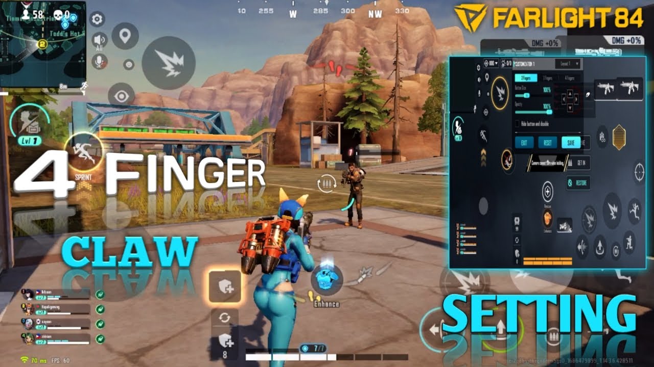 Best 4 finger setting in farlight 84 || Best sensitivity farlight 84 ...