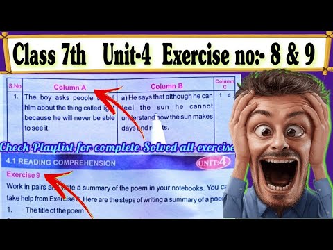 English Class 7 Unit-04 Exercise no:- 8 and 9 | Sindh text book board | - YouTube