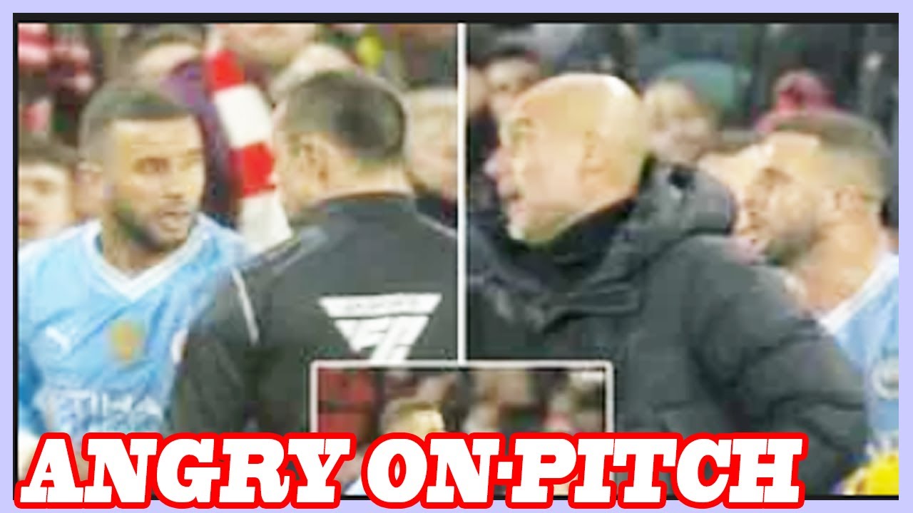 Kyle Walker and Neal Maupay have angry on-pitch row as Pep Guardiola ...