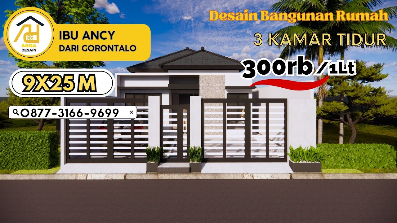 Desain Bangunan Rumah 9X25 M [1 LANTAI] dari IBU ANCY, Jasa Desain ...