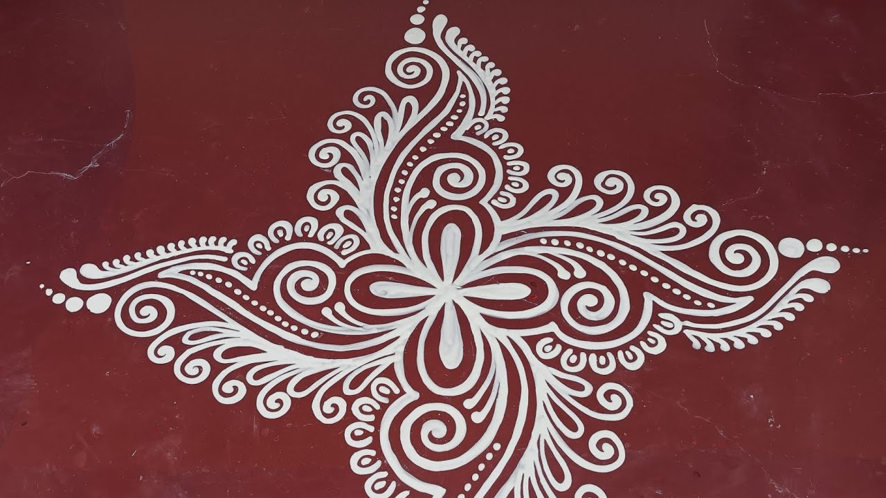 Simple Alpona Design For Beginner//Easy Rangoli Design For Beginner ...