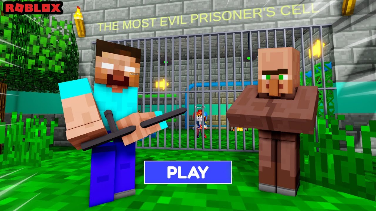 VILLAGER VS HERORBRINE'S PRISON RUN! ROBLOX OBBY - YouTube