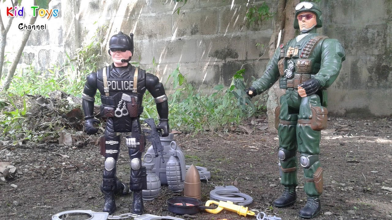 Toy police set Toy sodier Army Men Accessories Playset - YouTube