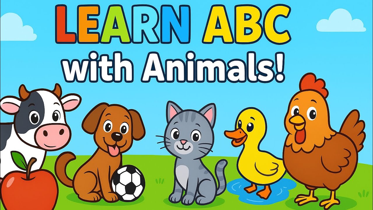 Learn ABC with Farm Animals 🐮🐔🐱 | Alphabet Song for Kids | ABC Song A ...