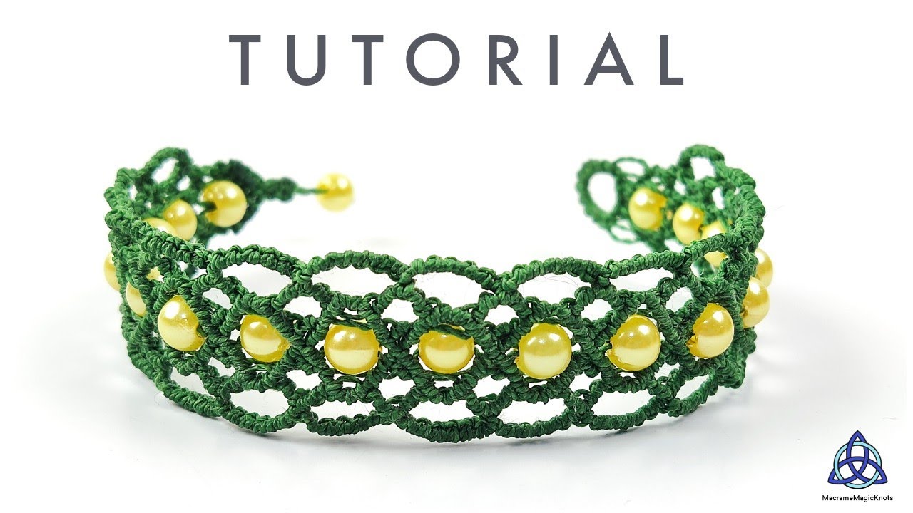 Macrame Bracelet Tutorial: Green Wavy Bracelet DIY - YouTube