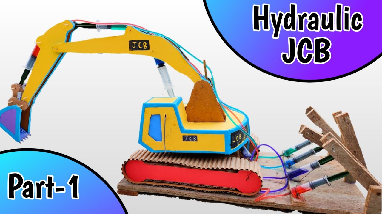 How To Make Hydraulic JCB From Cardboard | Part-1 | #CraftySukra - YouTube