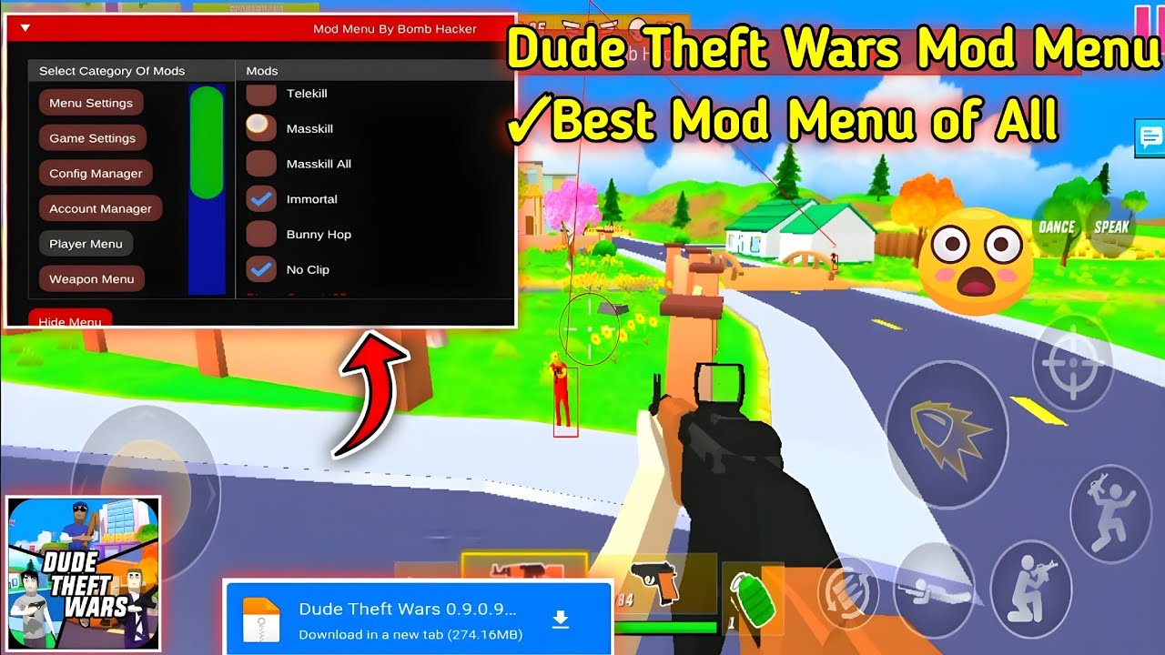 Multiplayer Mod Menu Mayhem in Dude Theft Wars! - YouTube