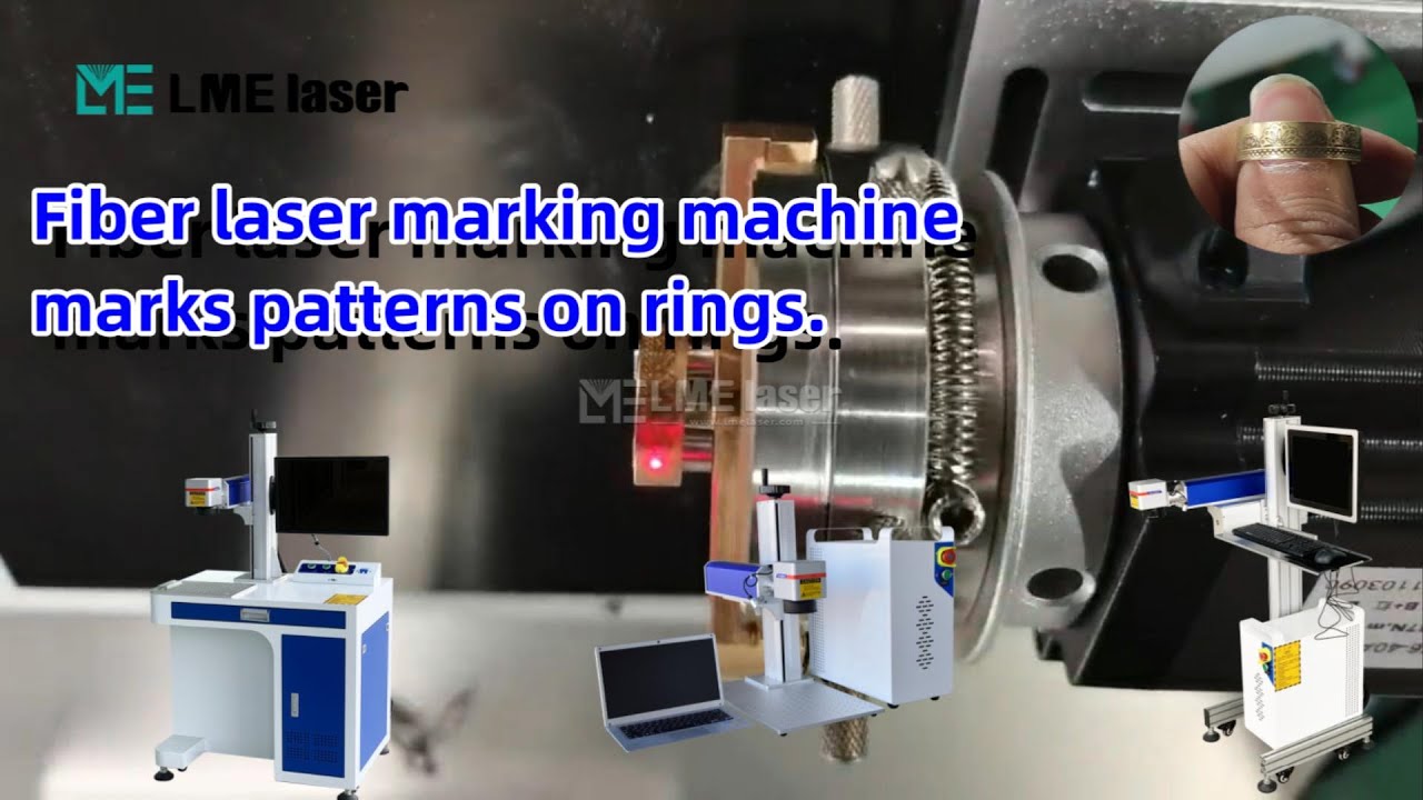 Fiber laser marking machine marking the graphics on the finger ring ...