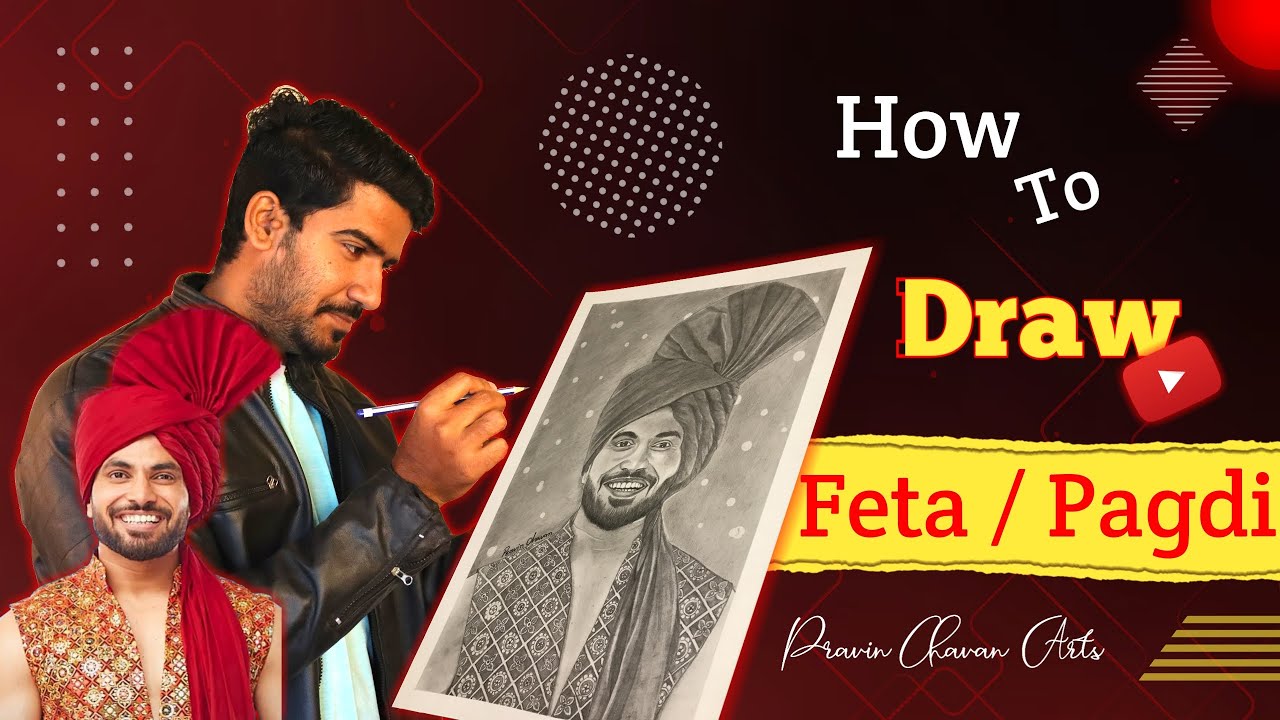 How To Draw Feta/ Pagdi | Shiv Thakare Sketch 💕 By Pravin Chavan Arts 😍 ...