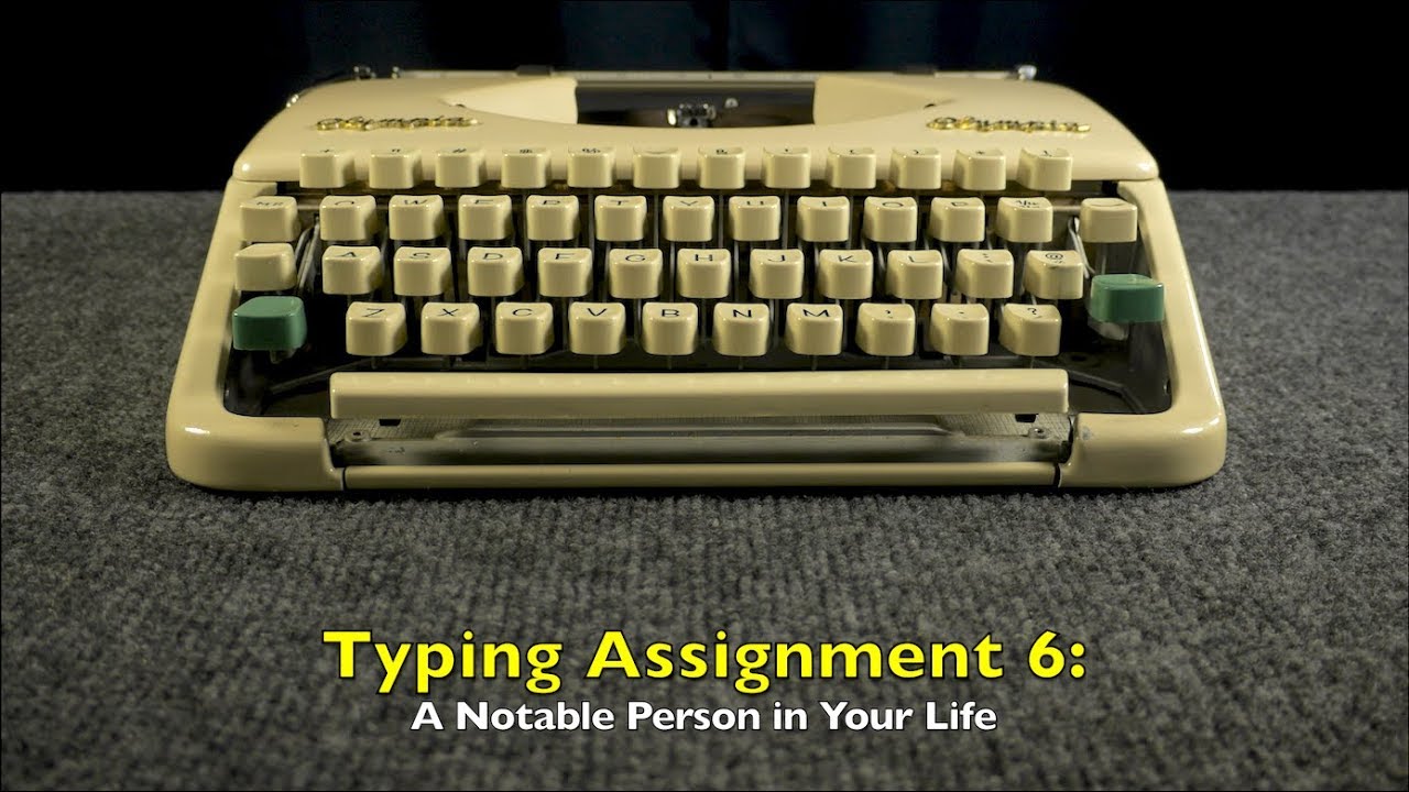 Typing Assignment No.6 - YouTube