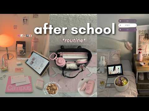 after school routine  ⋆˚࿔ || homework, studying, productive, afternoon & night routine
