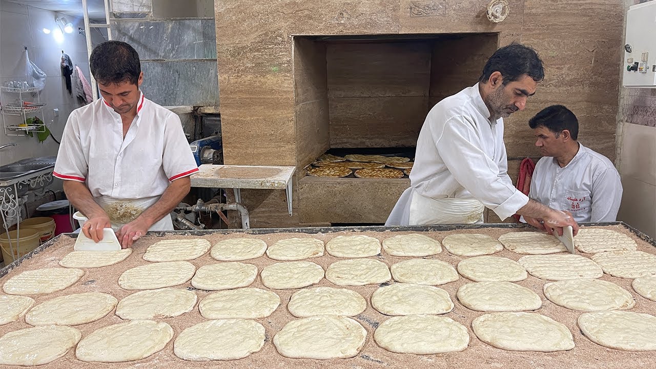 Four Brothers Bake AMAZING Bread in IRAN #BakingIranianBread # ...