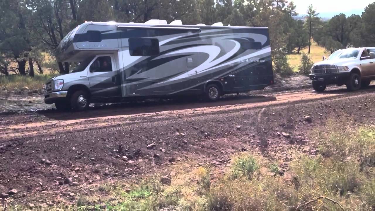 Motorhome stuck in mud. - YouTube