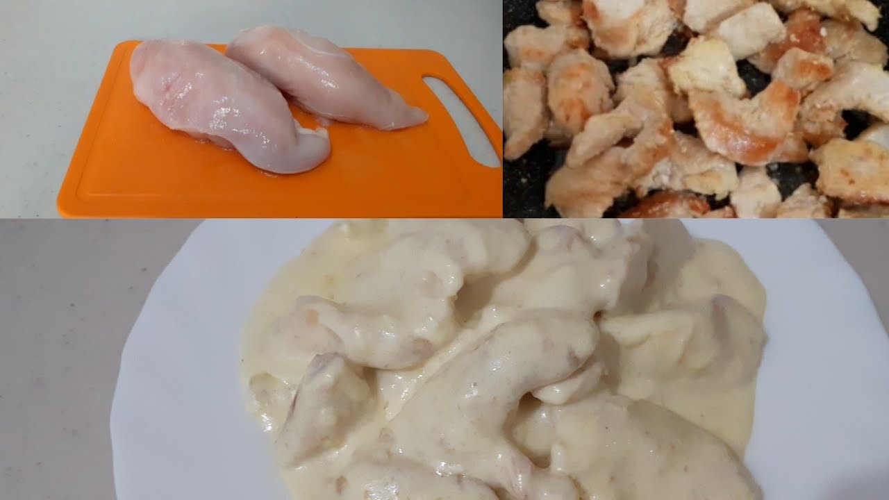 Filet pule me sos. Gati per disa minuta. Chicken breast in cream. - YouTube