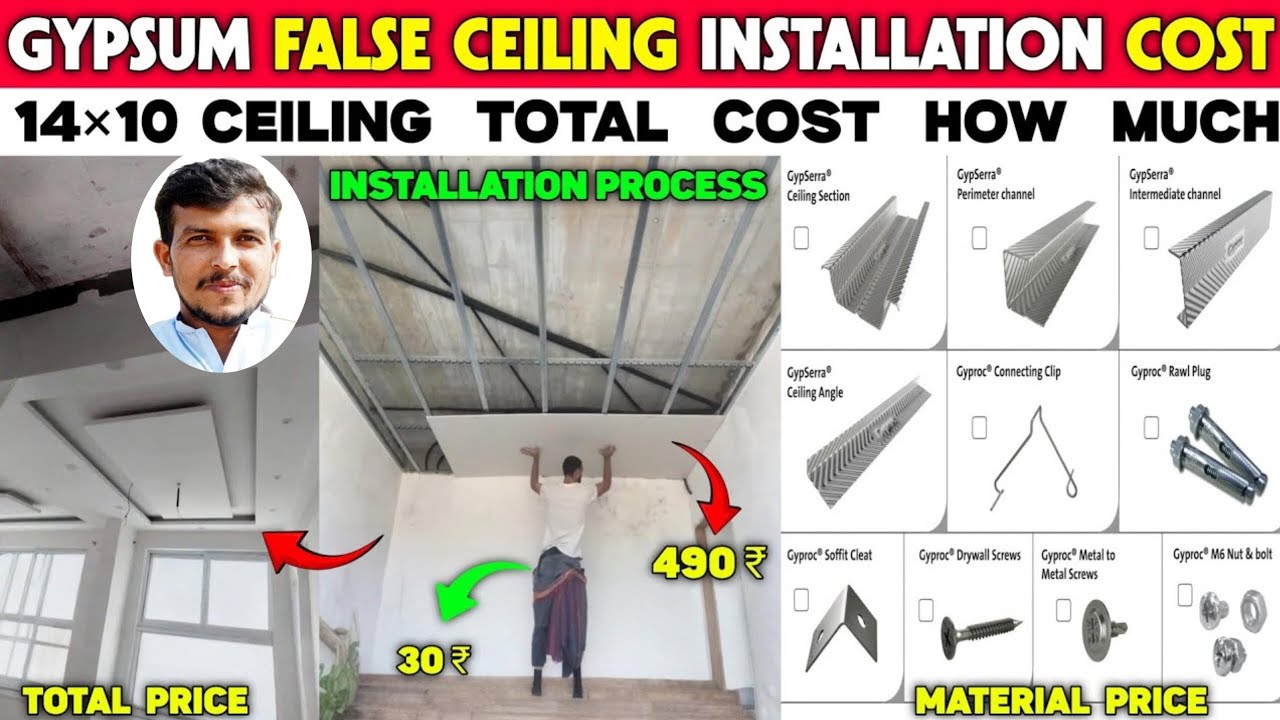 How to install false ceiling Gypsum Board Cost | Ceiling Gypsum Board ...