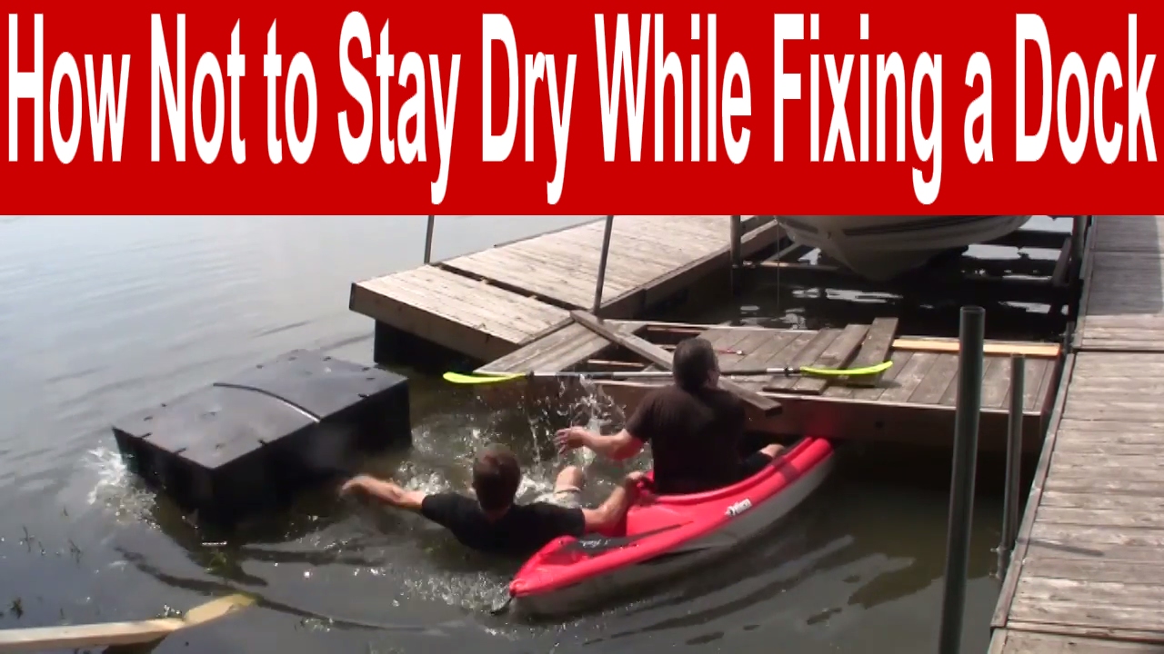 How Not to Stay Dry While Fixing a Floating Dock - YouTube