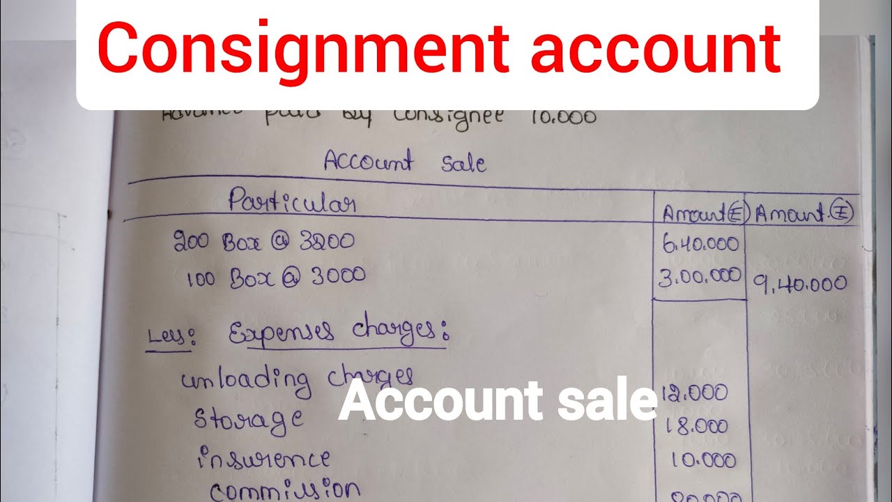 consignment account, Account sale preparation - YouTube
