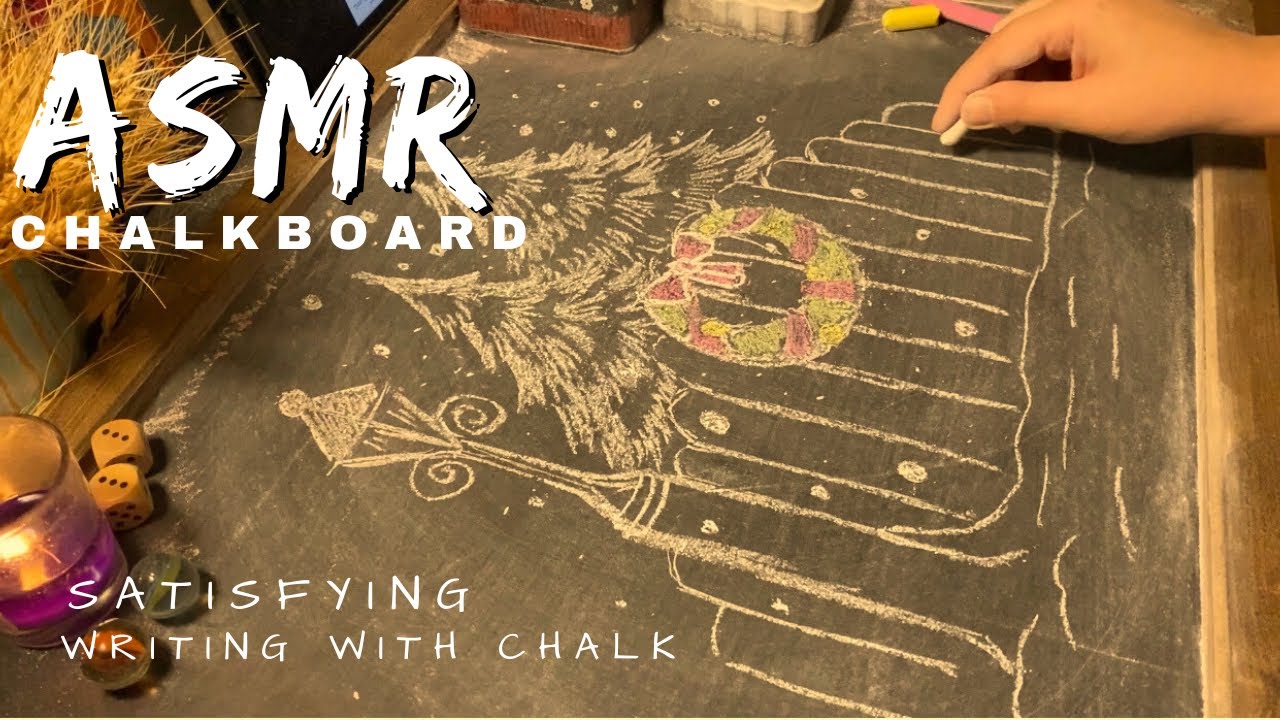 ASMR chalkboard/drawing Christmas night/satisfying chalk sound for ...