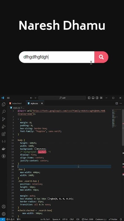 Create A Trendy Search Box Using Html And Css Modern Design Tipssearchboxcodingcssdesign