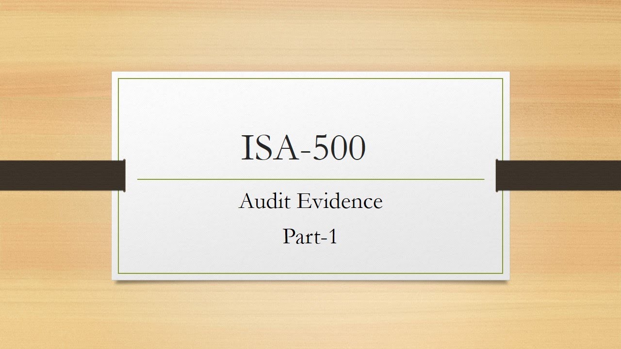 Audit and Assurance (Evidence-1) - YouTube