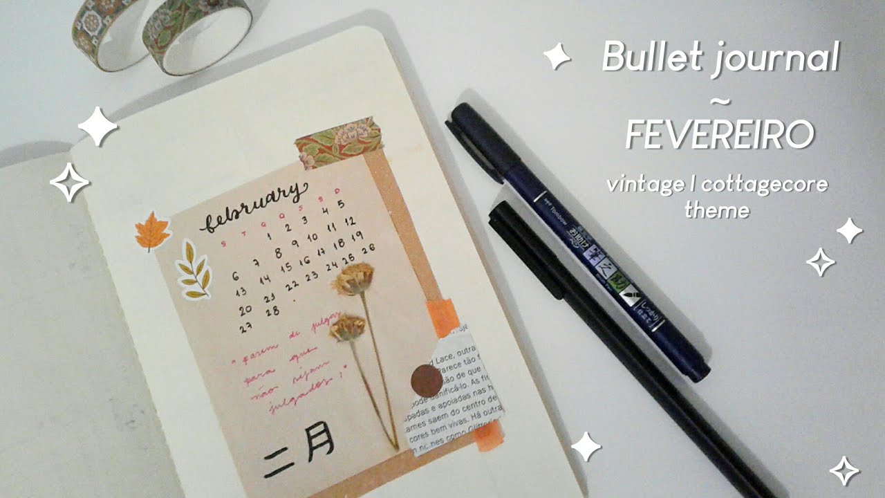 🏡 | JWM ~ bullet journal fevereiro • vintage, cottagecore theme - YouTube