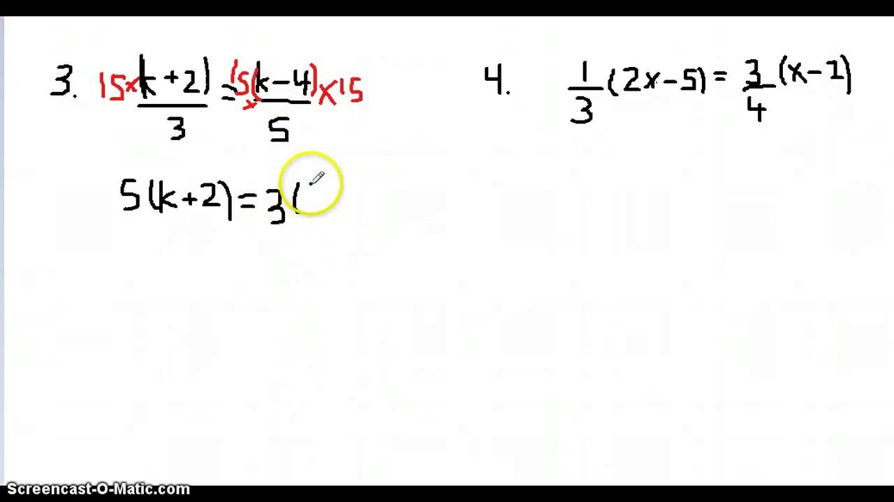 Solving Equations with Two Fractions - YouTube