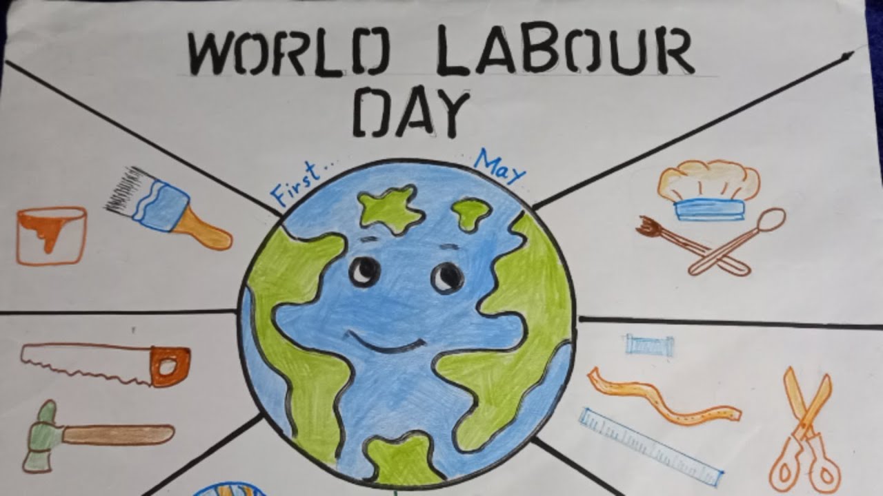 world Labour Day Drawing/ world Labour Day Poster Drawing. - YouTube