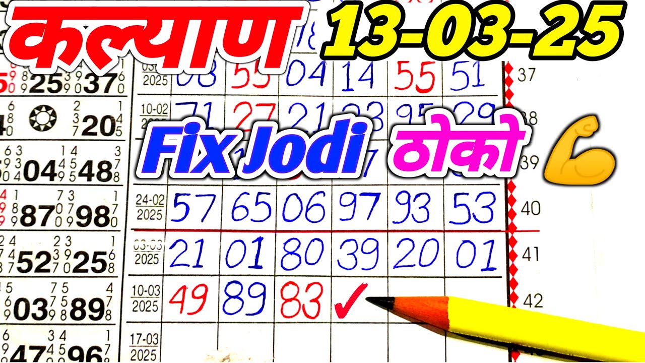 Kalyan Today 13-03-2025 | Kalyan Chart | Satta Matka | Fix Open & Jodi ...