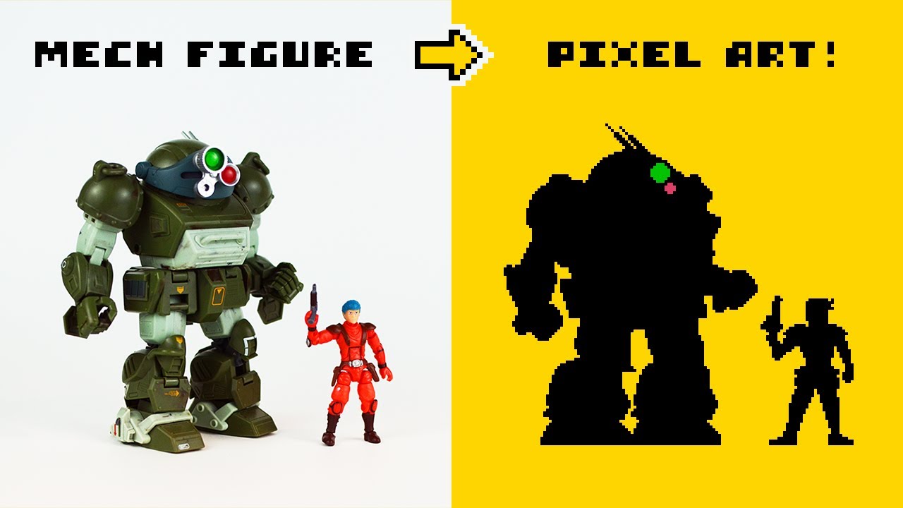 Creating Pixel Art from a Mech Figure (Armored Trooper Votoms) - YouTube