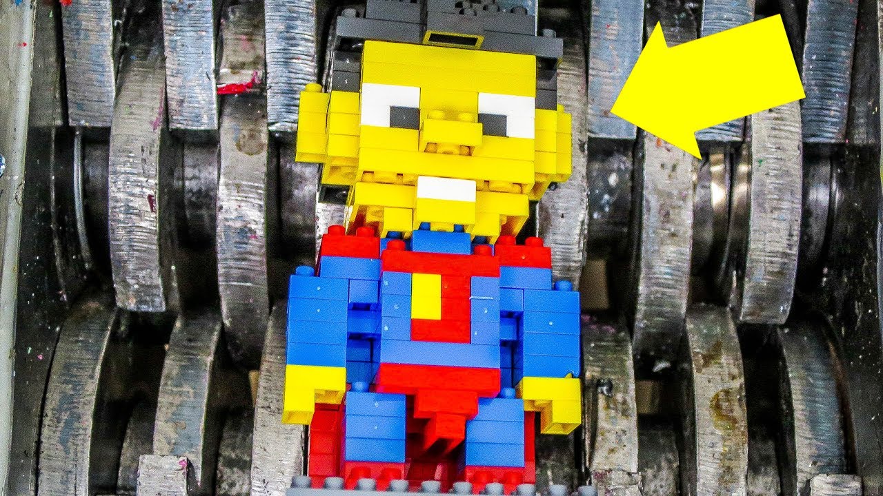Shredding Superman! Mini Lego Superman and Batman Shredded! - YouTube