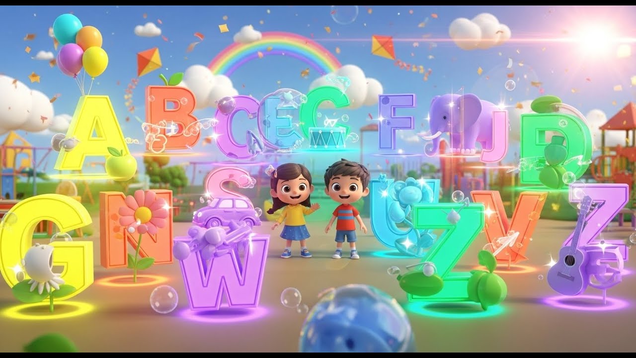 ABC Song With Objects Nursery Rhyme | Fun Alphabet Learning Song for ...