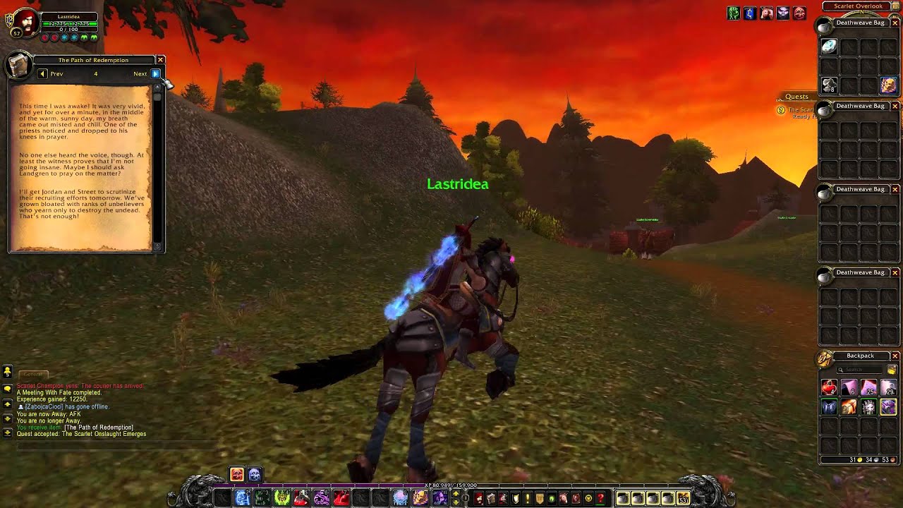 WoW quest #1233 The Scarlet Onslaught Emerges - YouTube