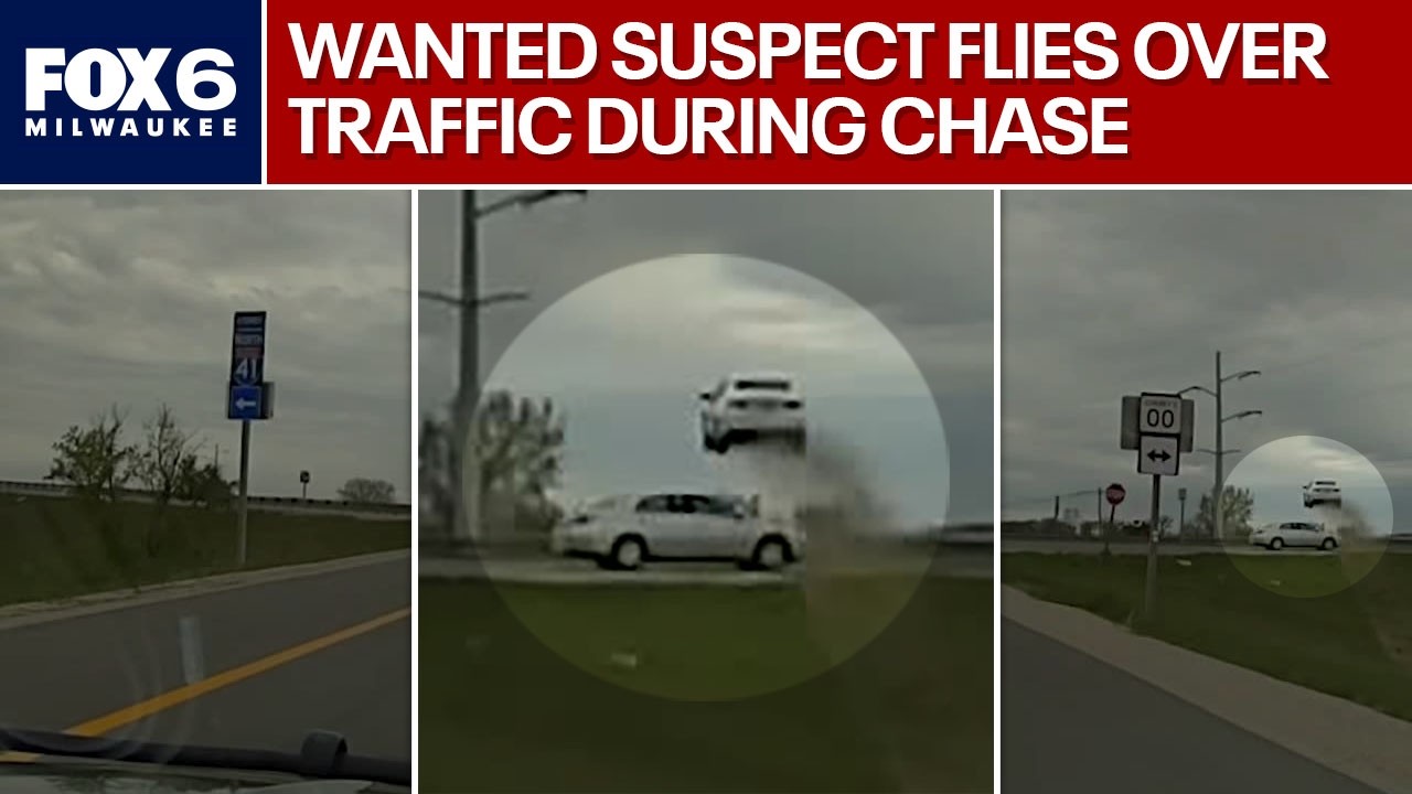 Wisconsin pursuit, car flies over traffic while fleeing | FOX6 News ...