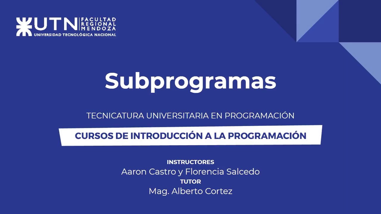 1 - Introducción a subprogramas - YouTube