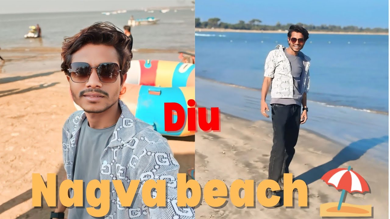 Diu nagva beach ⛱️ | with freind | દિવ નાગવા બીચ | #diu - YouTube