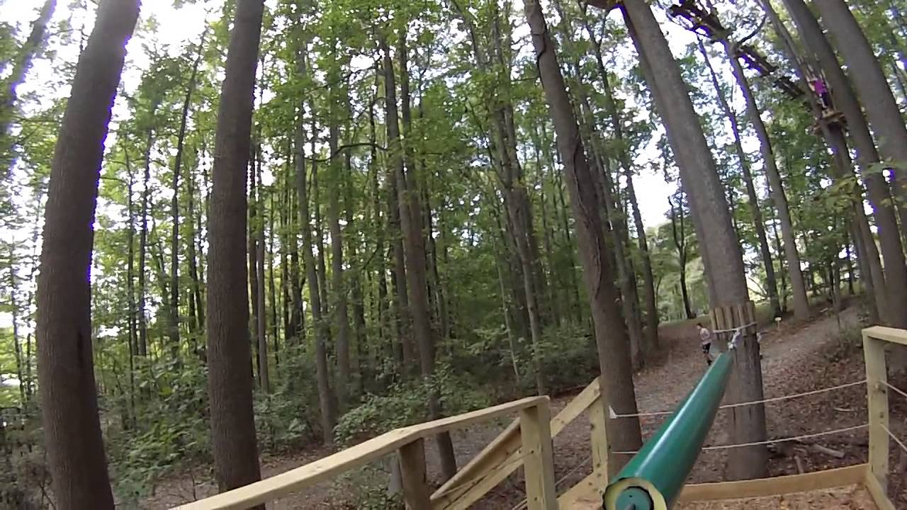 Go Ape! Lums Pond Zip Line #1 - YouTube