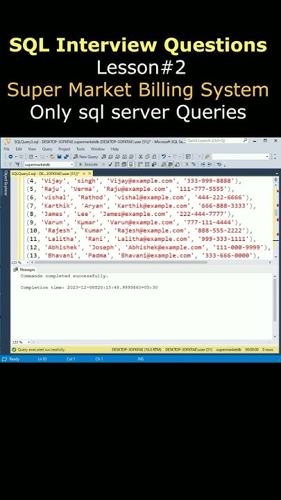 sql interview questions real time Query scenarios super market billing system # ...