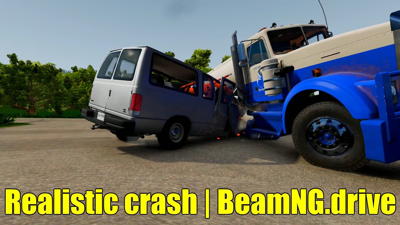 Realistic crash at an intersection | BeamNG.drive (PC) - YouTube