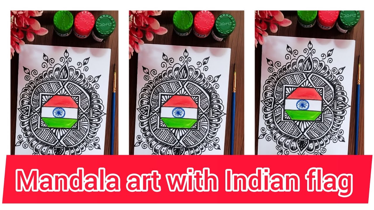 🇮🇳Mandala art with Indian flag 🇮🇳#new#trending #mandalaart#Indianflag# ...