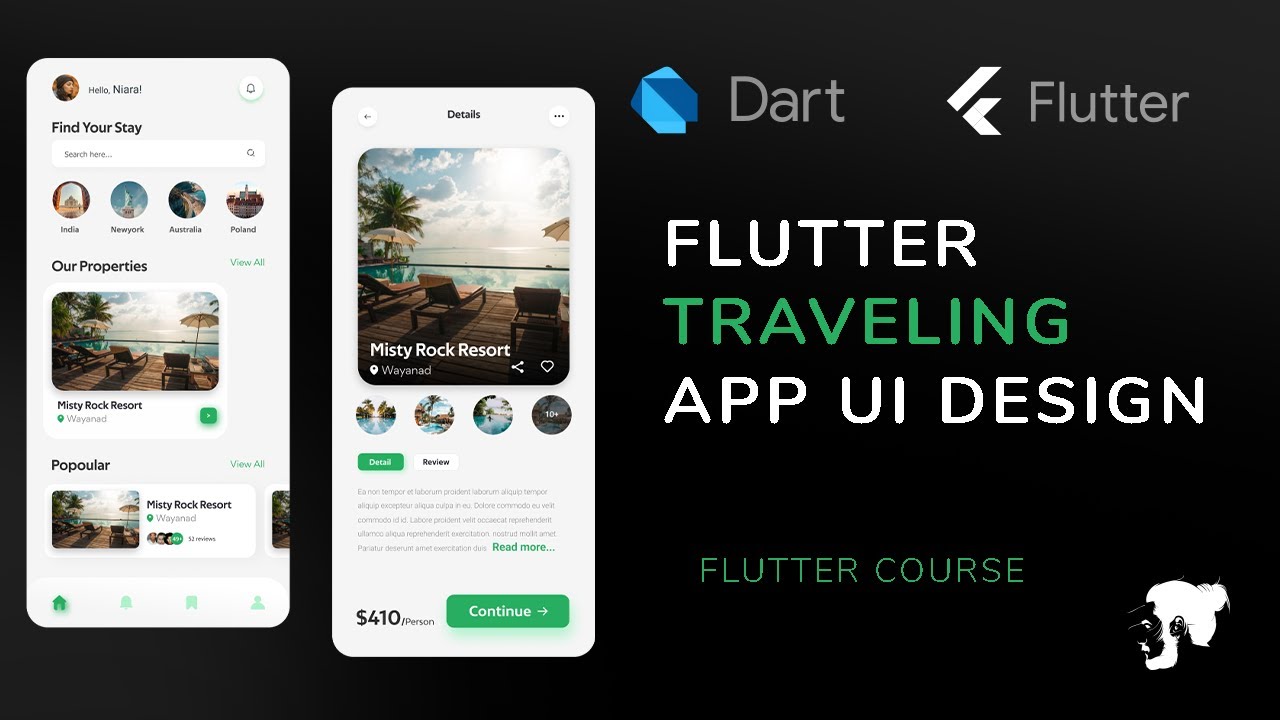 Travel App UI Design in Flutter (C) - YouTube