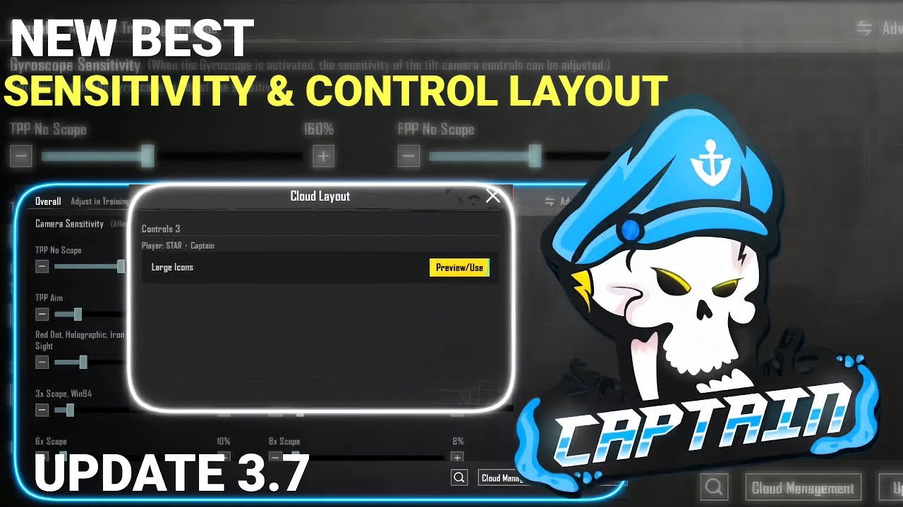 STAR•CAPTAIN UPDATE 3.7 Sensitivity Settings PUBG MOBILE No Recoil ...