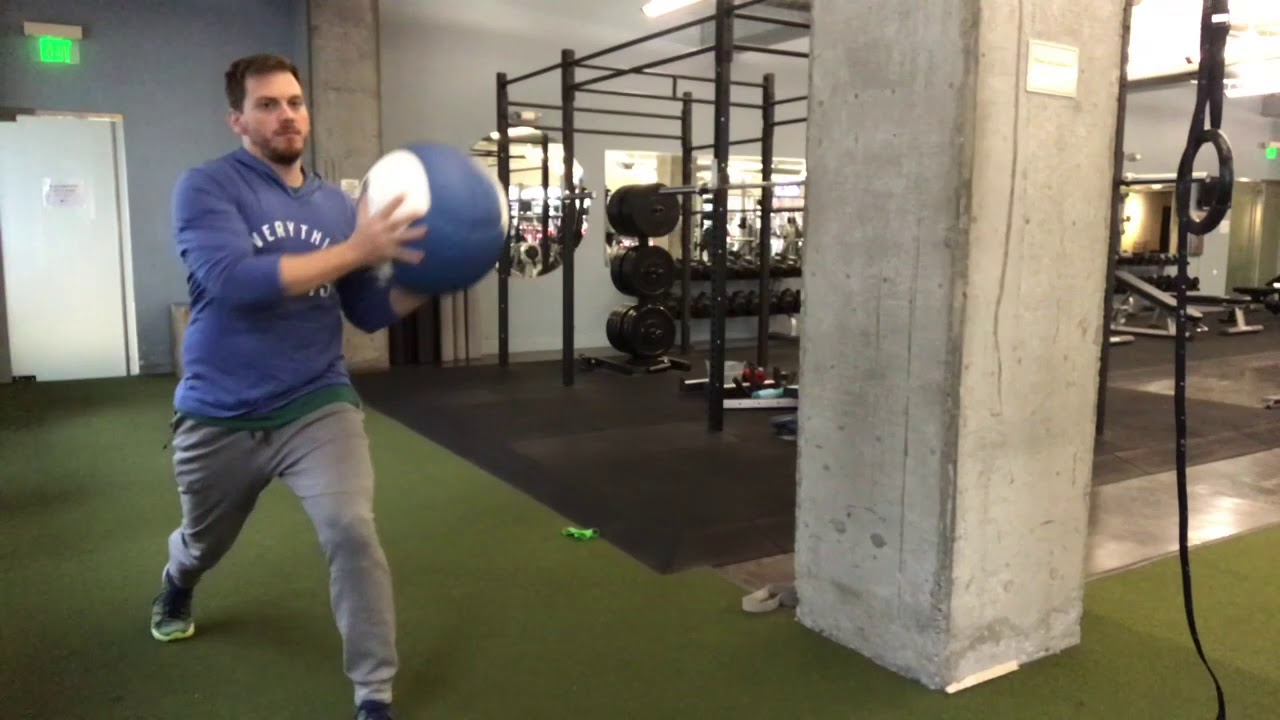 Split Stance Anti-Rotational MB Toss - YouTube