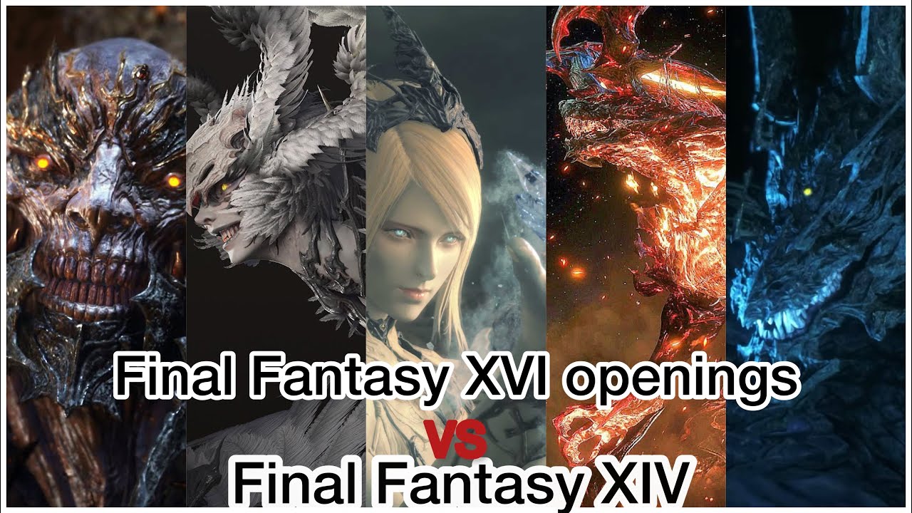 FINAL FANTASY XVI OPENINGS VS FINAL FANTASY XIV | ALL 4 Eikons - YouTube