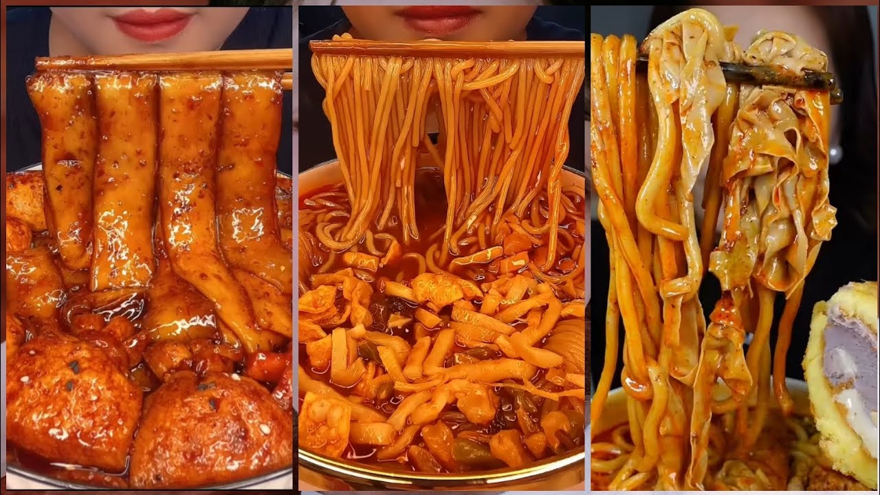 ASMR MUKBANG Spicy noodles | compilation mukbang - YouTube