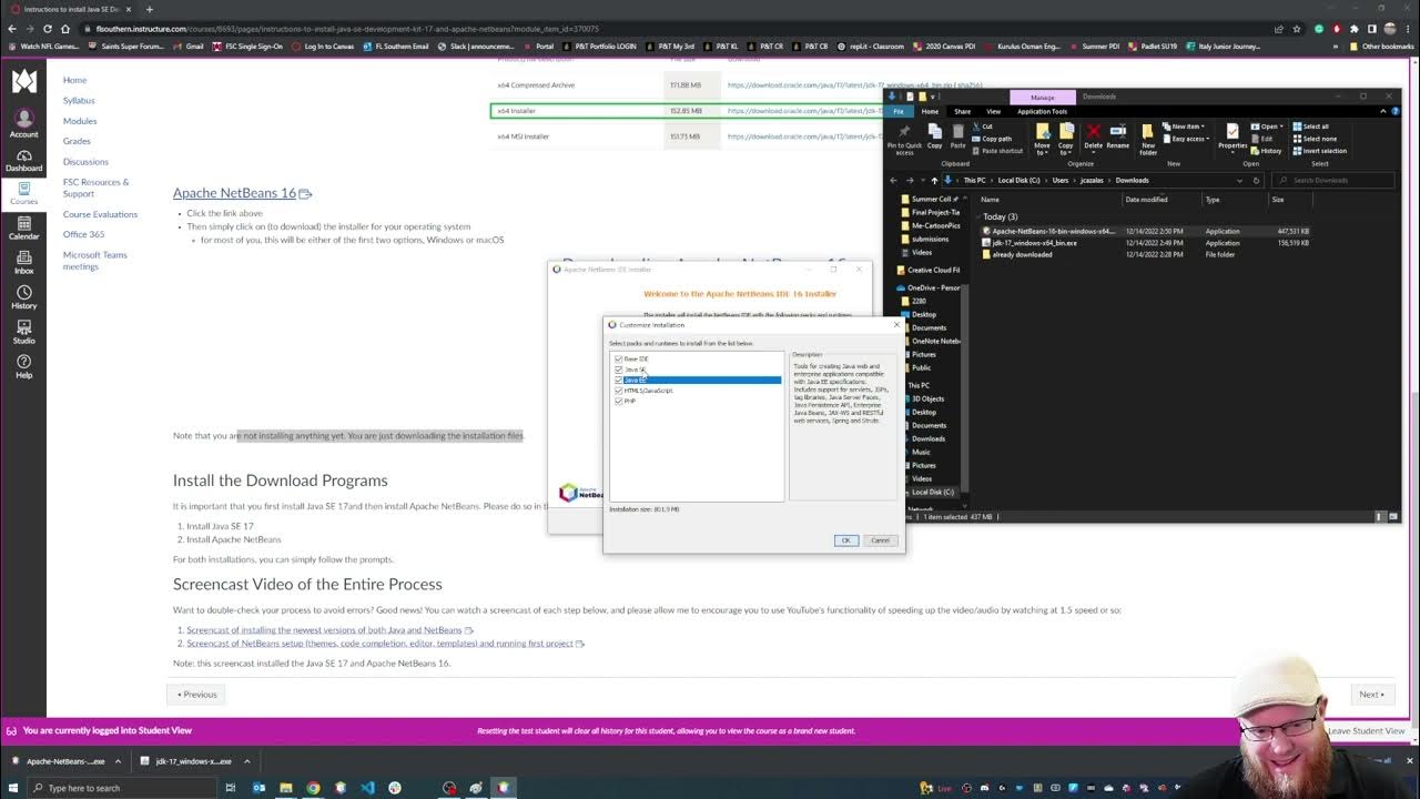 Installing Java SE Development Kit 17 with Apache NetBeans 16 - YouTube