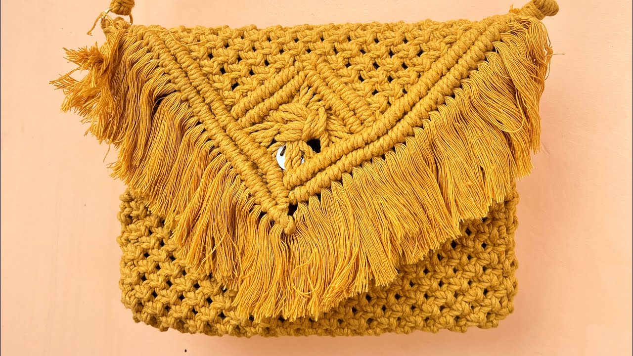 How to make macramé 💼 bag easy 🧶and 🧵simple way 🪢step-by-step tutorial ...