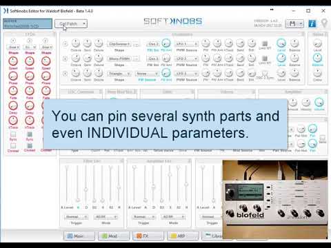 Pin parameters with the Softknobs editor for Blofeld - YouTube