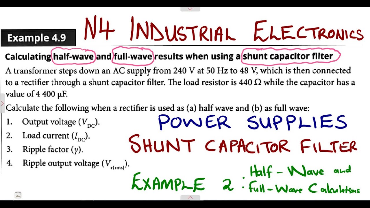 Industrial Electronics N4 Shunt Capacitor Filter Calculations Part 2 ...