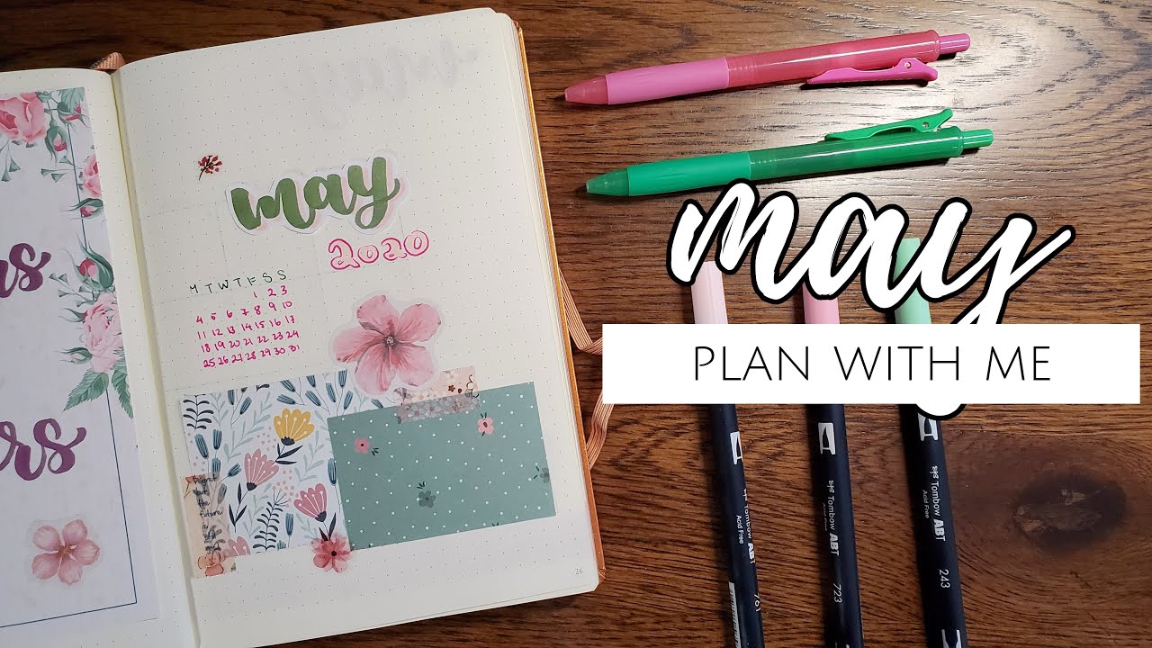 may bujo plan with me - floral theme - YouTube