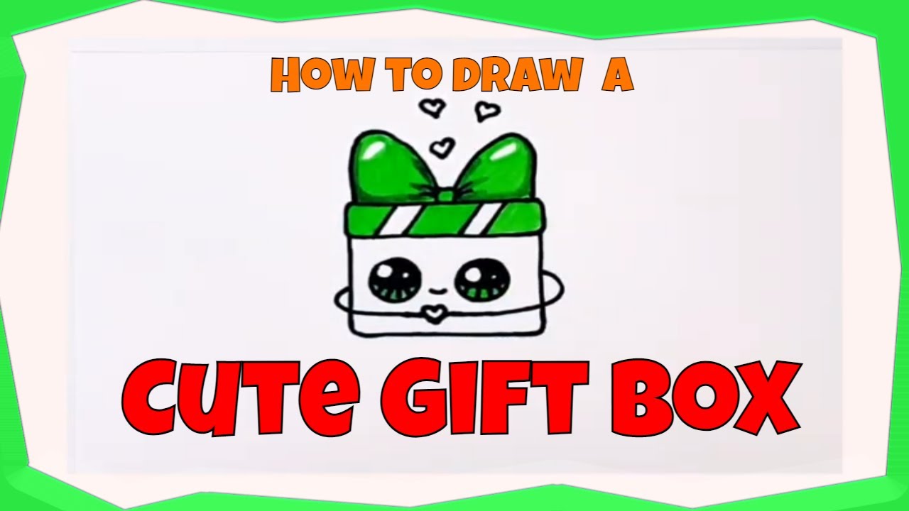 How to Draw a Cute Gift Box for Christmas Easy - YouTube